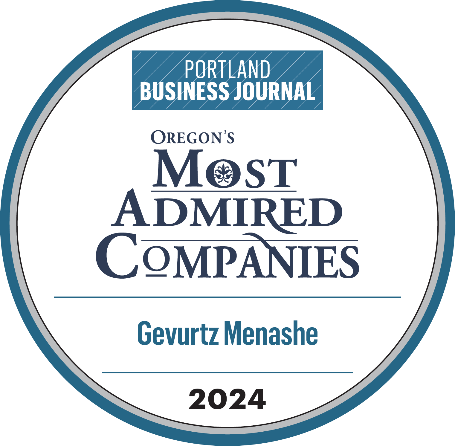 2017 Oregon's Most Admired Company, Named by the Portland Business Journal
